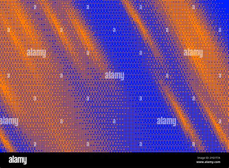 Pixel Bitmap Background With Retro Dotted Pattern Blue And Orange