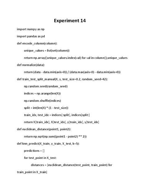 Experiment 14 Ml Experiment 14 Import Numpy As Np Import Pandas As Pd