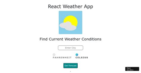 react weather app arv1nt3 forked codesandbox