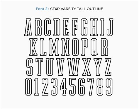 Varsity Tall Fonts Ttf Taller College Font Outline Letters