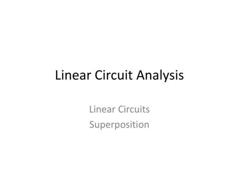 linear circuit analysis
