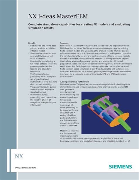 Nx I Deas Masterfem Siemens Plm Software