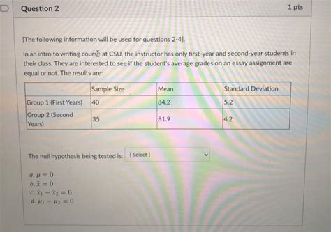 solved d question 2 1 pts [the following information will be