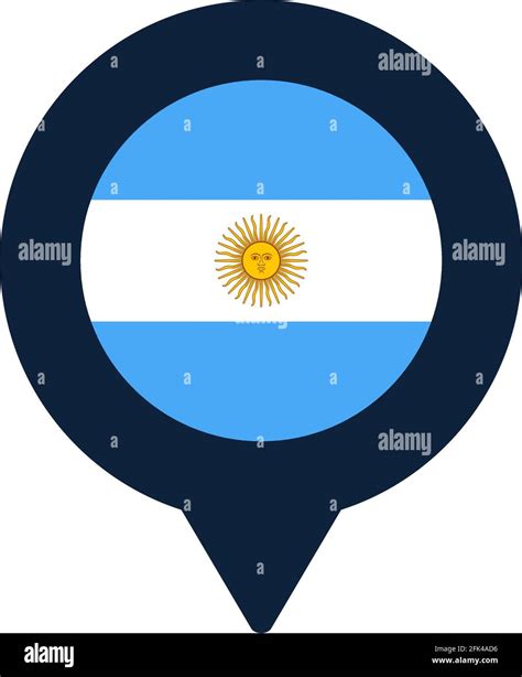 argentina flag and map pointer icon national flag location icon vector