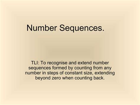 Number Sequences Ppt