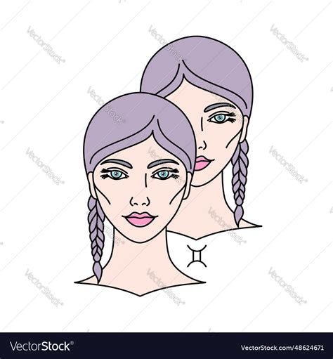Gemini Zodiac Sign Royalty Free Vector Image VectorStock