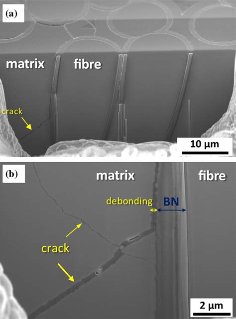 Fib Sem Image Of Cracks In A Sicbnsic Si Single Ply Sample With A