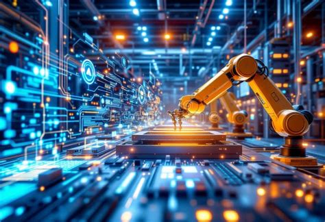 Image Of A Futuristic Smart Factory Showcasing Advanced Robotics And Ai Powered Automation In