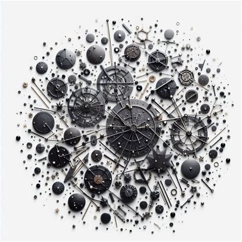 Scattered Pieces Top View Resembling A Constellation Close U Stock