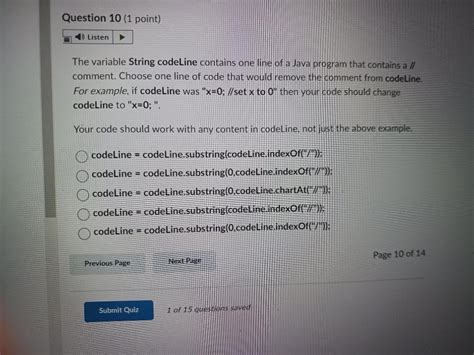 Solved The Variable String Codeline Contains One Line Of A