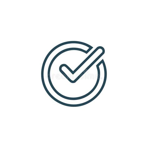Circle Check Mark Icon Confirmation Success Logo Or Symbol Approved Accept Or Complete Stock