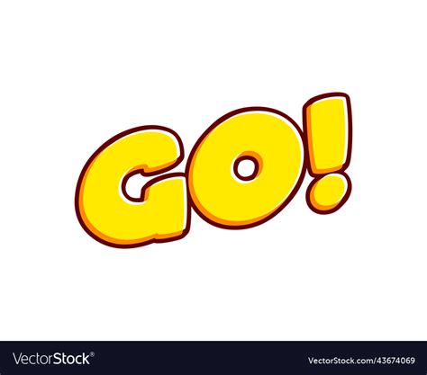 Go Isolated On White Colourful Text Effect Vector Image