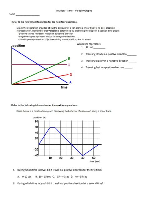 Postion Time Graph Multiple Choice Pdf