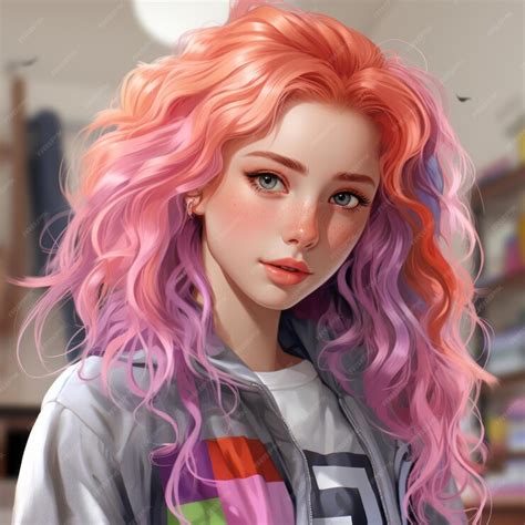 Premium Ai Image An Anime Girl With Pink Hair And Blue Eyes