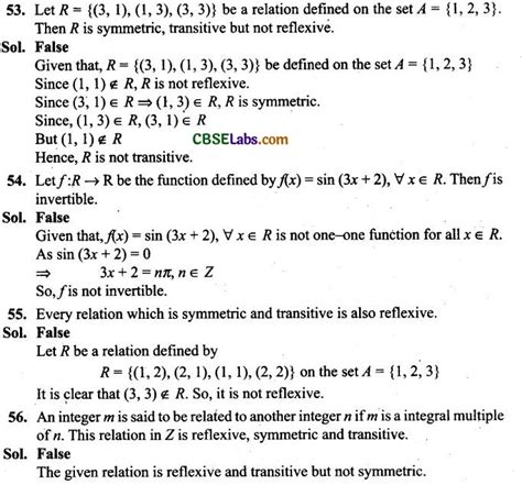 NCERT Exemplar Class Maths Chapter Relations And Functions Learn CBSE