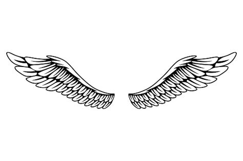 빈티지 전령 날개 스케치 흑백 양식에 일치시키는 새 날개 오픈 포지션에서 손으로 그린 윤곽이 있는 스티커 윙 색칠 스타일의 디자인 요소 개념에 대한 스톡 벡터 아트 및 기타