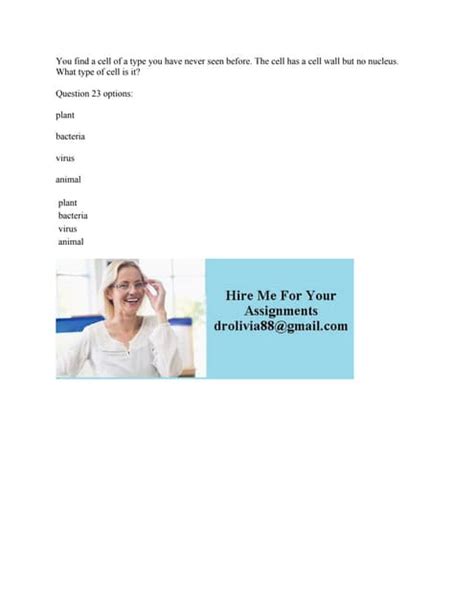 You Find A Cell Of A Type You Have Never Seen Before The Cell Has Apdf