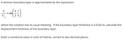 Solved A Laminar Boundary Layer Is Approximated By The