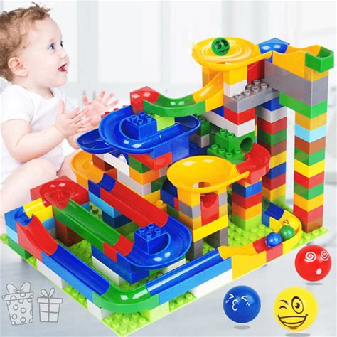 fun lock duplo marble race run maze ball track construction building