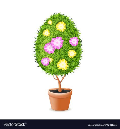 Green Grass Egg In Pot Royalty Free Vector Image