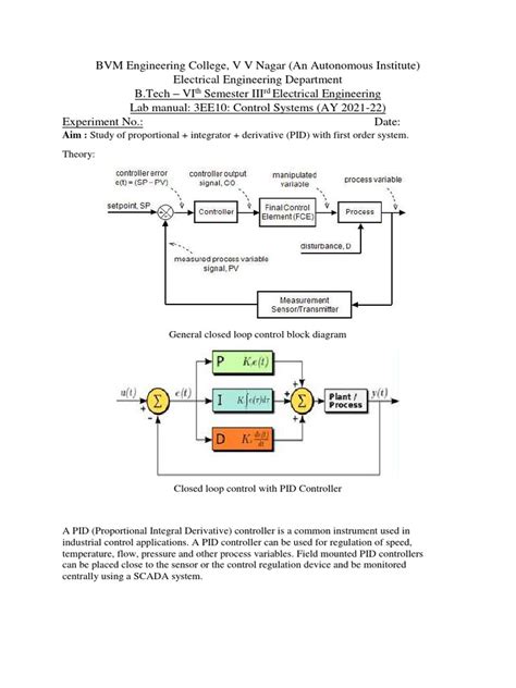502051190 Exp 10 And 11 Pid Control With First And Second Order