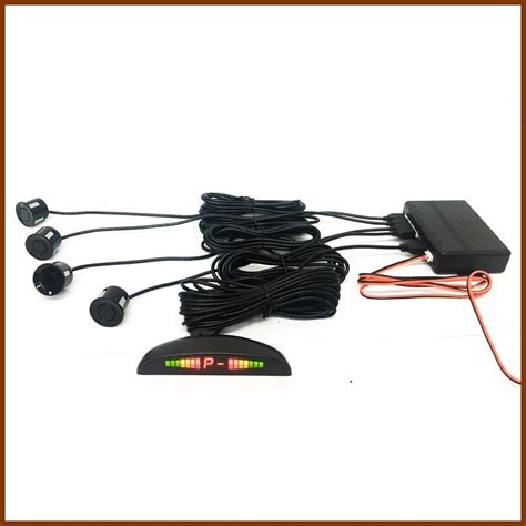 ♀ Car Parking Sensor 4 Eye With Screen Reverse Assistance Back Up Radar Monitor System With 4 Se