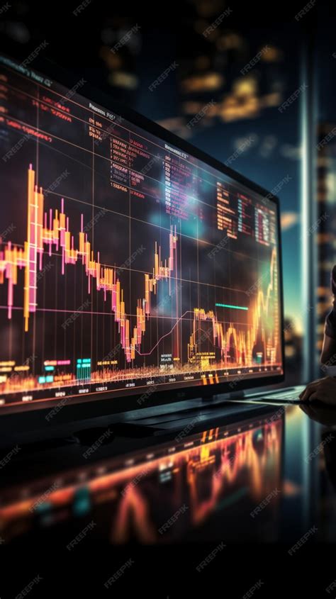 Premium Ai Image Colorful Digital Display Shows Financial Amidst A Graph Merging Data And