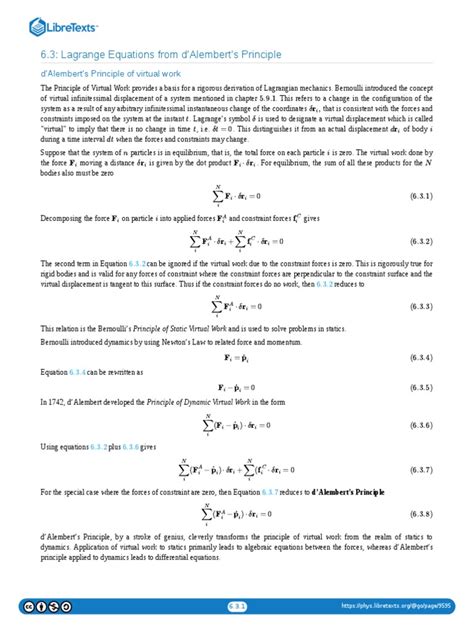 6 03 lagrange equations from dalemberts principle pdf lagrangian