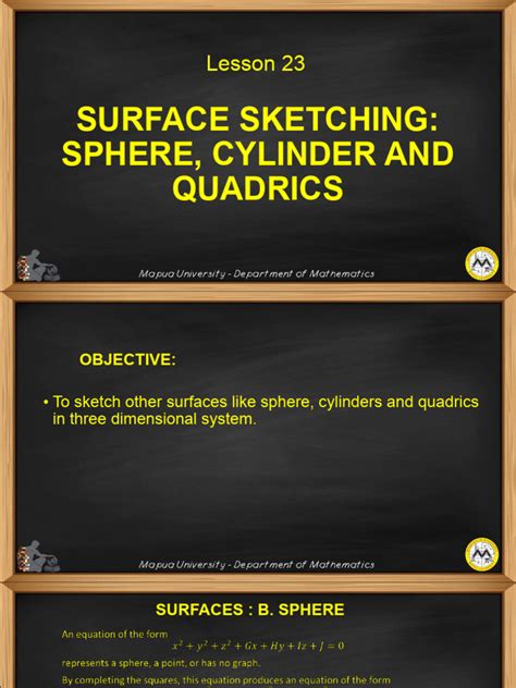 Lesson 23 Surface Sketching Sphere Cylinder And Quadrics Pdf Euclidean Geometry