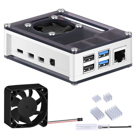Buy GeeekPi Raspberry Pi 4 Case Raspberry Pi 4 Case With Fan 40X40X10mm And 4pcs Raspberry Pi 4