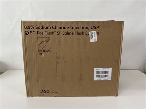 New Bd Box Of 30 Posiflush Sf Pre Filled Saline Syringe 10ml Standard