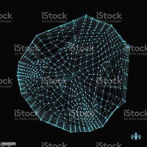 선 및 점 와이어 프레임 개체입니다 3 차원 연결 구조입니다 기술 스타일입니다 0명에 대한 스톡 벡터 아트 및 기타 이미지 0명 3차원 형태 격자 파이 Istock