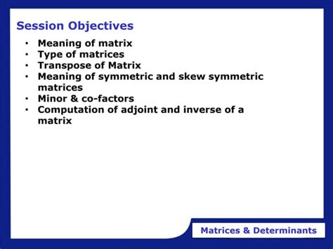 Determinants And Matricesppt