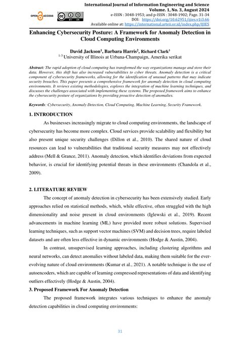 pdf enhancing cybersecurity posture a framework for anomaly detection in cloud computing