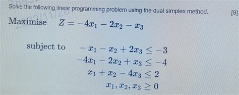 Solved Solve The Following Linear Programming Problem Using