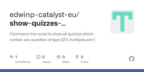 Github Edwinp Catalyst Eushow Quizzes Containing Qt3 Cli Command