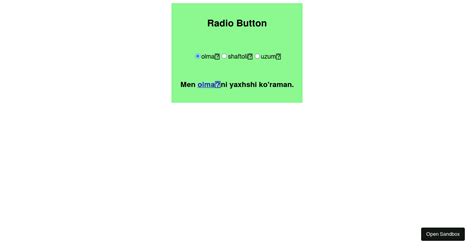 Radio Button App Codesandbox