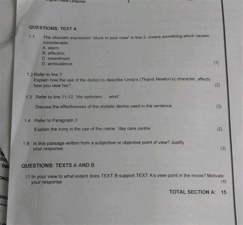 Questions Text A 11 The Idiomatic Expression Studyx