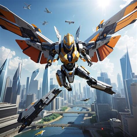 Premium Ai Image The Futuristic Elite Fighter Jet Drones In A Soaring Metropolis Agile