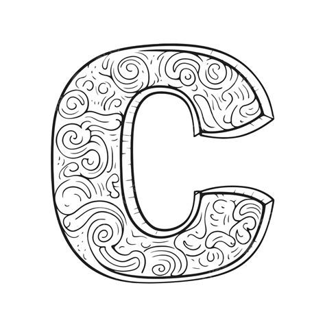 소용돌이 디자인 색칠 페이지 개요 스케치 드로잉의 문자 C 벡터 편지 그리기 편지 개요 편지 스케치 Png 일러스트 및 벡터 에 대한 무료 다운로드 Pngtree