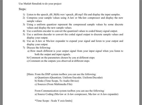 Use Matlab Simulink To Do Your Project Steps Chegg