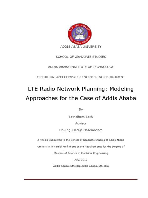 Lte Planning For Addis Ababa Pdf