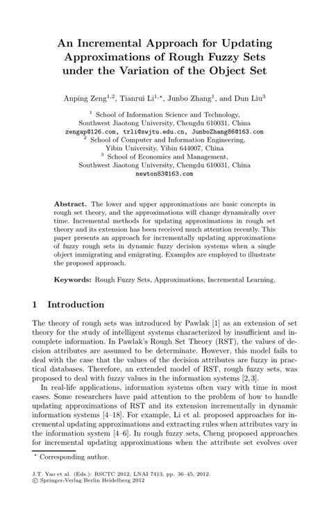 pdf an incremental approach for updating approximations of rough
