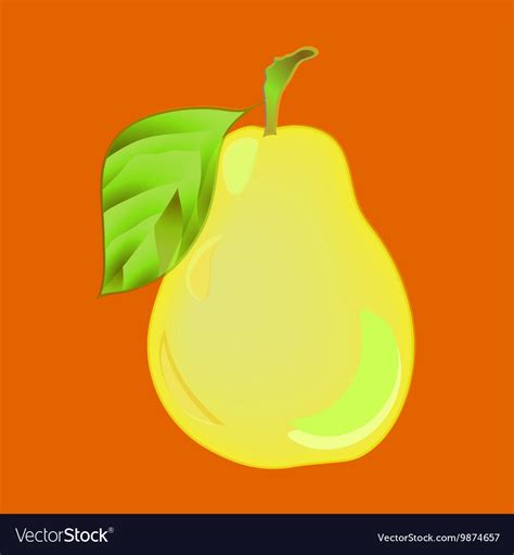 Pear Yellow With Volume Highlights Royalty Free Vector Image