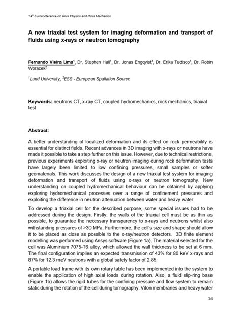 A New Triaxial Test System For Imaging Deformation And Transport Of Fluids Using X Rays Or