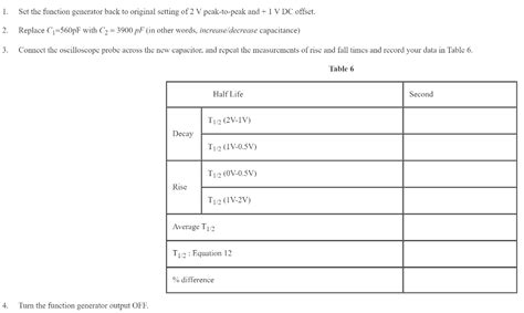 1 set the function generator output now to 4 v