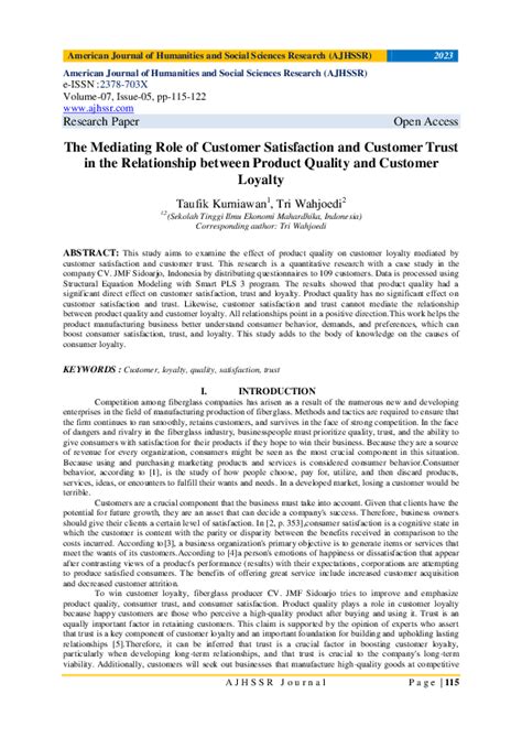 Pdf The Mediating Role Of Customer Satisfaction And Customer Trust In
