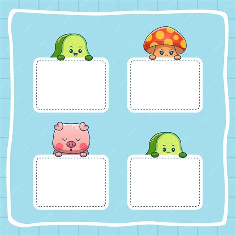 Cute Cartoon Character Name Tags And Memo Collection Cute Label For