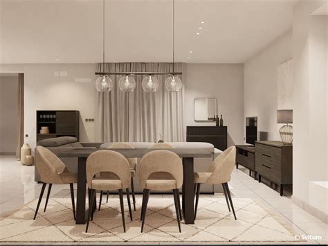 Salón comedor moderno y minimalista - Livitum.com