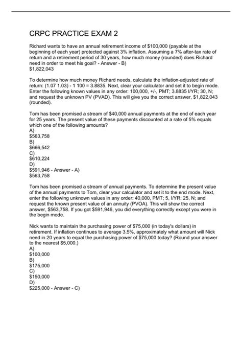 Crpc Practice Exam 2 Exam Latest Actual Exam Crpc Stuvia Us